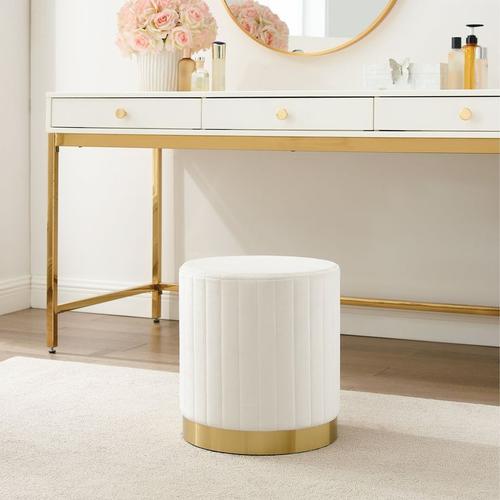 Jual SOFA STOOL BULAT MODEL GARIS KEBAWAH // STOOL SOFA WARNA PUTIH ...