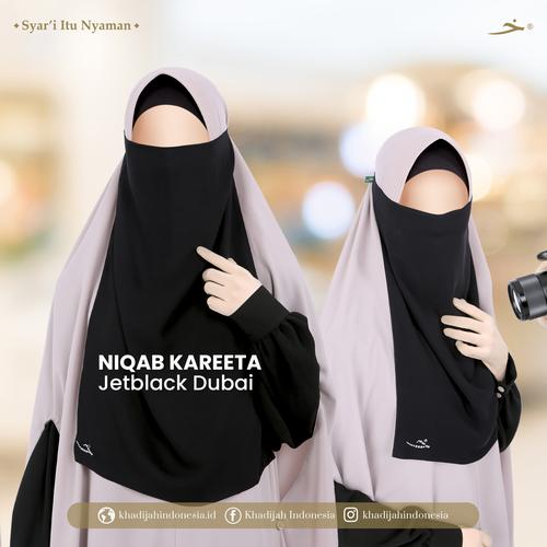 Jual KAREETA Niqab Black - Cadar Karet Hitam - Khadijah Indonesia - XXS ...