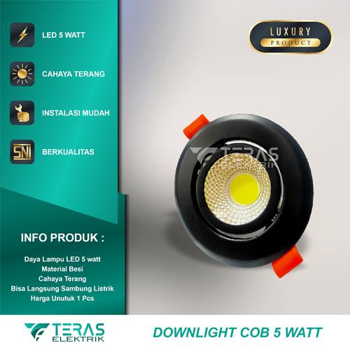 Jual Lampu downlight spotlight LED 5w COB 5 Watt Premium Material Besi - Body Hitam, Warmwhite ...
