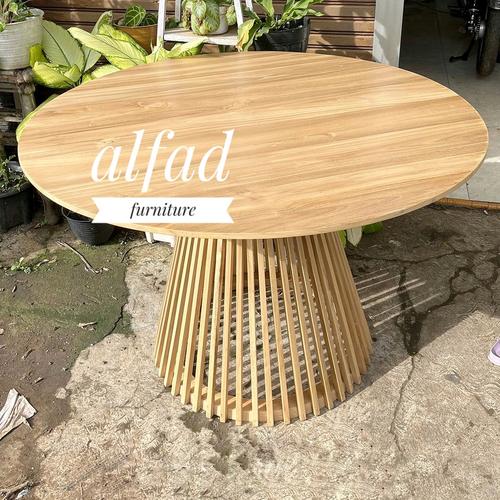 Jual meja bulat cafe minimalis baru kayu jati - Kab. Jepara - alfad ...