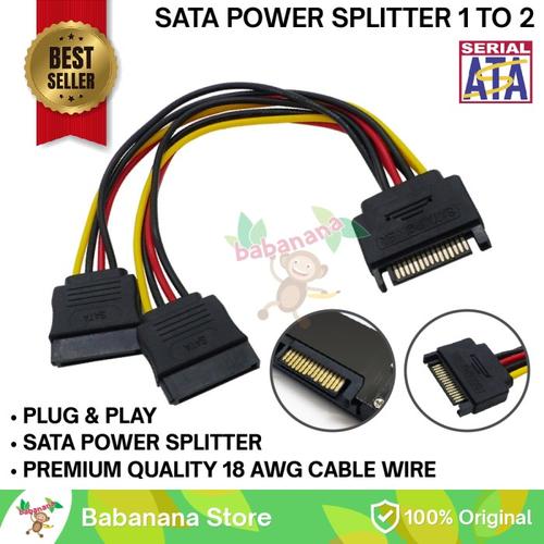 Jual Kabel Power 15pin Male To Dual Sata Female Splitter 2 Cabang Cable ...