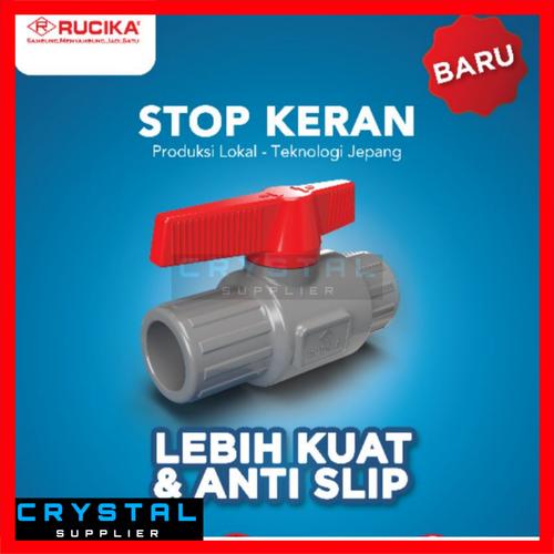 Jual STOP KRAN RUCIKA 1/2" inch PVC Polos Tanpa Drat / Ball Valve Sok ...