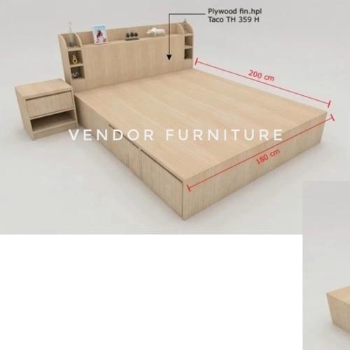 Jual Dipan Tempat Tidur Minimalis HPL With Drawer Storage Tatami Bed ...