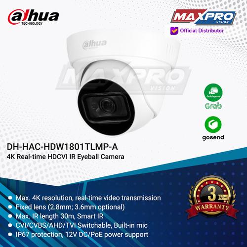 Jual DH-HAC-HDW1801TLMP-A - DAHUA 4K TURRET CAMERA BUILT IN MIC ...