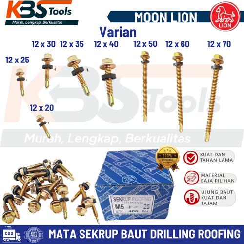 Jual Baut Baja Ringan LION M5 Kuning - Sekrup Roofing Drilling Atap ...