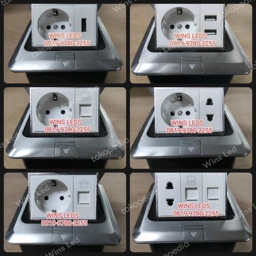 Jual STOP KONTAK LANTAI FLOOR SOCKET STOPKONTAK TANAM ARDE EU + USB ...