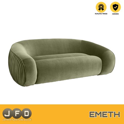 Promo Sofa Estetik Minimalis Keluarga Emeth Single Sofa Velvet - Black ...
