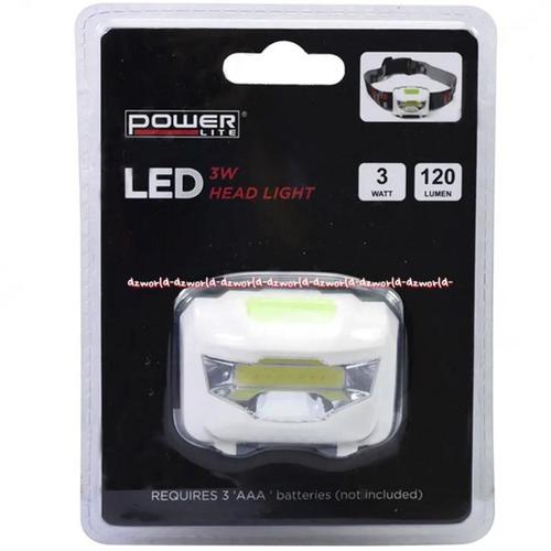 Jual Powerlite LED 3W Headlamp Lampu Senter Kepala Karet Batrai Power ...