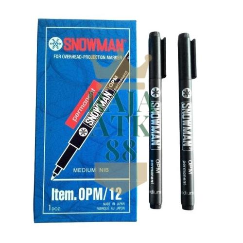 Jual Spidol Permanent Snowman Kecil OHP Marker OPF / OPM Hitam Merah ...