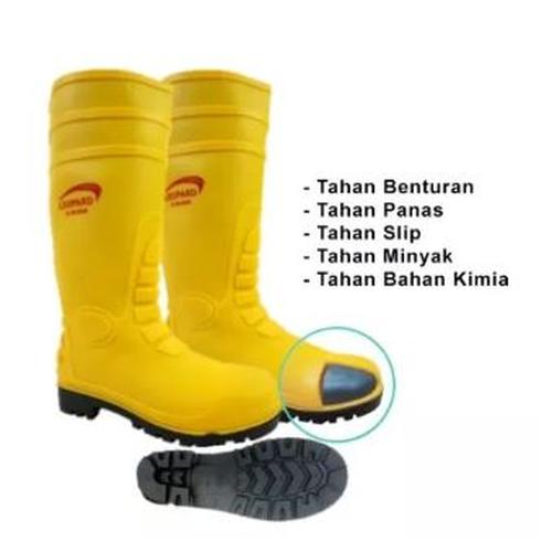 Jual LEOPARD SEPATU BOOT KARET SAFETY UJUNG BESI / STEEL TOE SAFETY ...