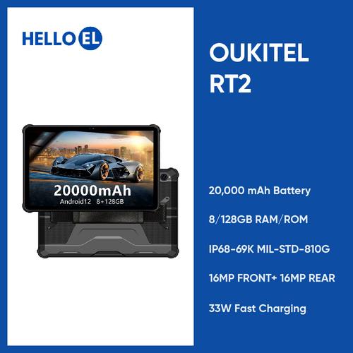 Jual OUKITEL RT2 8GB 128GB 20000mAh Rugged Android Tablet - Black - Kota Tangerang Selatan ...