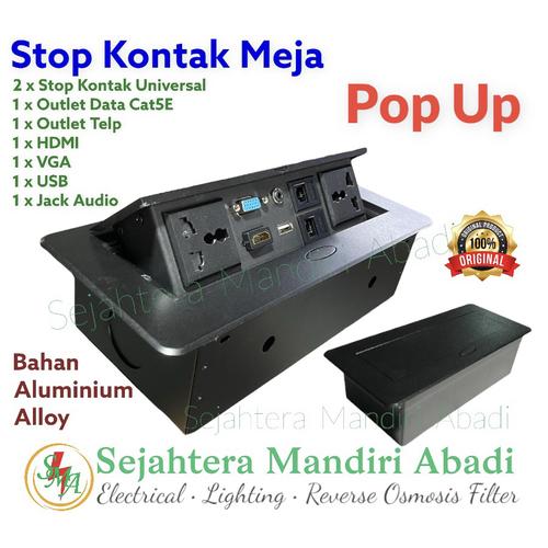 Jual Stop Kontak Meja Pop Up Tanam RJ45 Data RJ11 Telp HDMI VGA USB ...