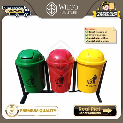 Jual Tong Sampah 3 Warna HMK / Kotak Sampah Organik / Tempat Sampah ...
