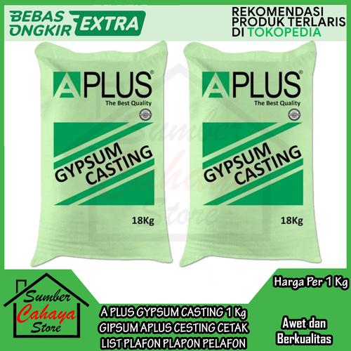 Promo A PLUS GYPSUM CASTING 1 Kg GIPSUM APLUS CESTING CETAK LIST PLAFON ...