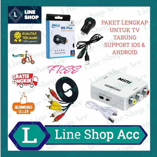 Jual Paket Anycast M9 PLUS HDMI To AV RCA Untuk Tv Tabung Free Kabel ...