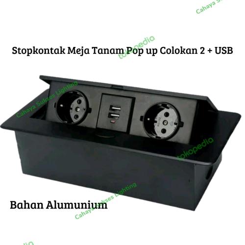 Jual Stopkontak Meja Tanam Pop up 2 Colokan + USB - Jakarta Barat ...