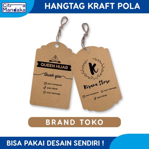 Jual Cetak Hang Tag Baju Custom Pola Kraft 275 gsm | Label OlShop ...