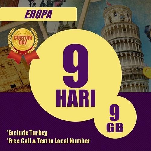 Jual Travel Card Eropa 9 Hari - Simcard Europe - Sim Belanda Holland ...