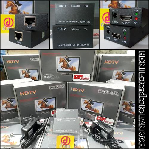 Promo HDMI Extender to LAN 60M - Perpanjangan HDMI to LAN 60M +Adapter ...