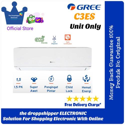 Jual AC GREE C3E 1.5 PK LOW WATT GREE GWC-12C3ES R32 GWC 12 C3E 1.5 PK ...