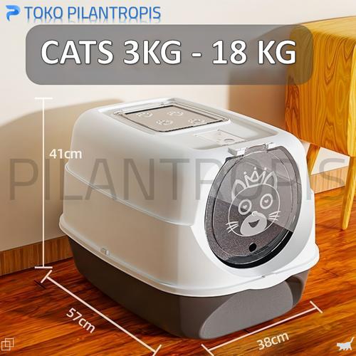 Jual CAT LITTER BOX KUCING BESAR JUMBO TERTUTUP TEMPAT PUP POOP WC ...