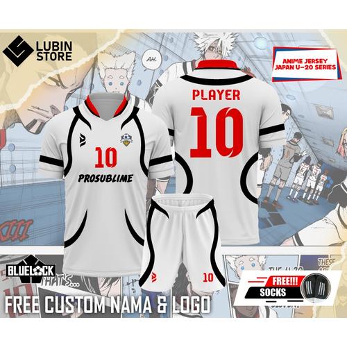 Jual JERSEY FUTSAL MOTIF COSPLAY ANIME JAPAN U 20 BLUE LOCK FREE LOGO ...