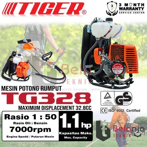 Jual Tiger Mesin Potong Rumput Bensin TG 328 Brush Cutter 2 Tak TG328 ...