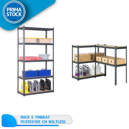 Jual RAK BESI SIKU LUBANG TANPA BAUT 5 TINGKAT 91X35X183CM BOLTLESS ...