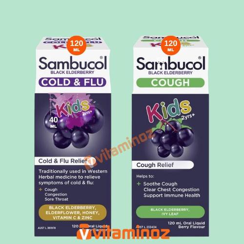 Jual Sambucol Cold and Flu Kids Cough Liquid 120 ml - untuk batuk ...