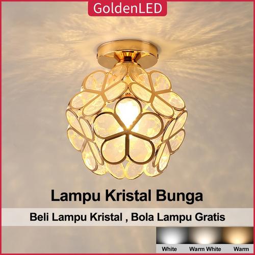 Promo Golden LED Lampu Kristal Bunga Lampu Plafon Simple Minimalis ...