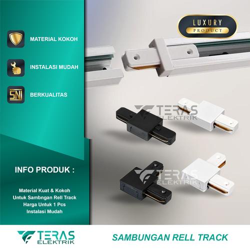 Jual Sambungan rel penyambung lampu rel track spotlight - Putih, Lurus ...