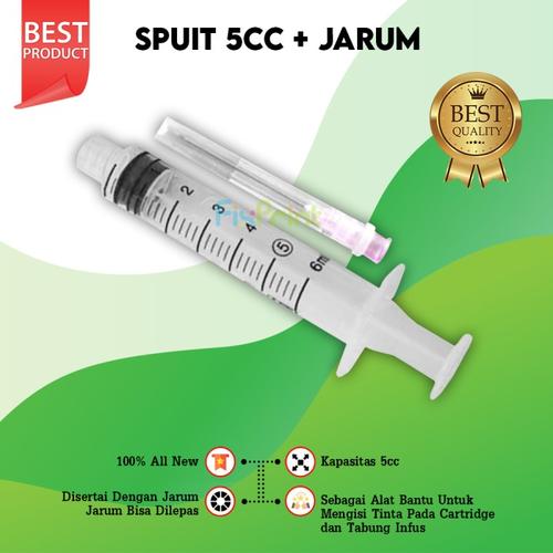 Jual Spuit 5cc Syringe 5cc Suntikan 5ml Spuid Ukuran 5ml Plus Jarum ...
