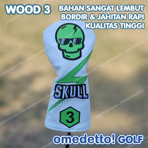Jual GOLF DRIVER WOOD HYBRID COVER SKULL THUNDER WHITE COLORFUL - WOOD ...
