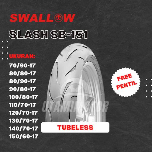 Jual BAN MOTOR SWALLOW SLASH SB-151 RING 17 TUBELESS - 70/90-17 - Kota ...
