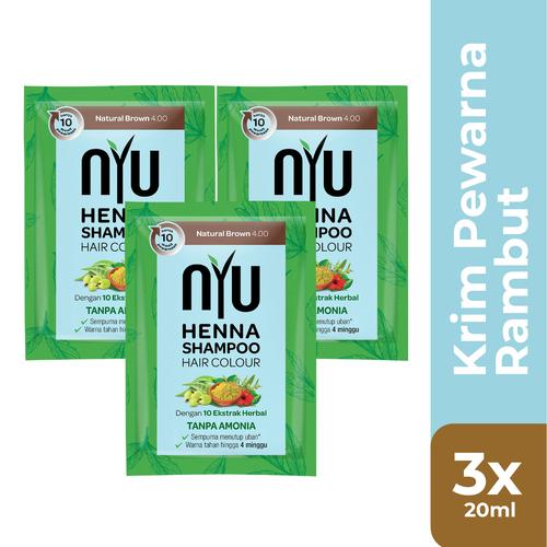 Promo NYU Henna Shampoo Hair Colour-Sampo Pewarna Rambut Natural Brown ...