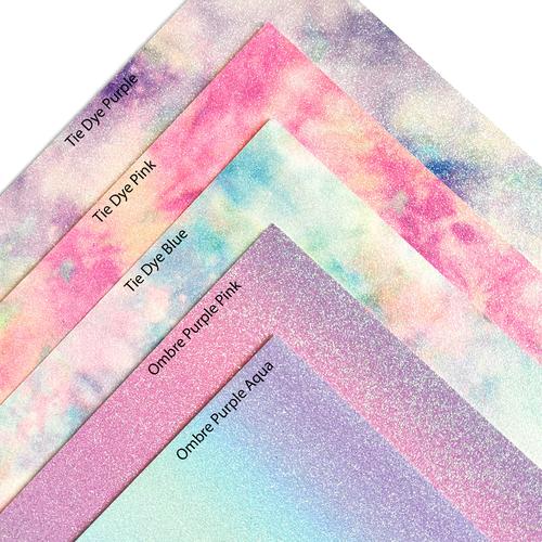 Jual Kertas Glitter Scrapbook Paper Tie Dye, Ombre Gradient - Tiedye ...