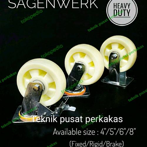 Jual Roda Caster Troli 5" Nylon Roda Handtruck Roda Troly Heavy Duty ...
