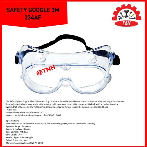 Jual Kaca Mata 3M Google Safety 334AF | 3M Google Glasses Safety 334AF ...