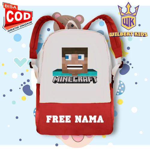 Jual Tas Anak Minecraft Head Ransel Sekolah Anak Minecraft Head Unisex ...