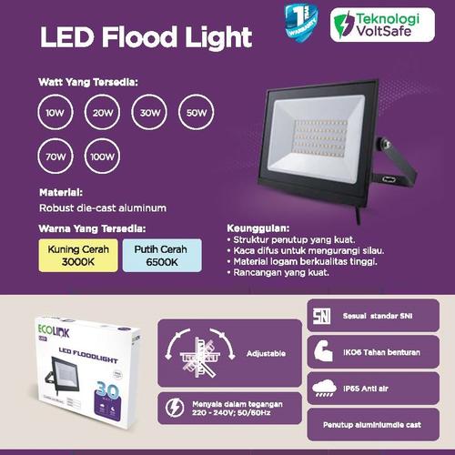 Jual Lampu Sorot Diode Floodlight LED Ecolink FL007 Outdoor IP65 SNI ...