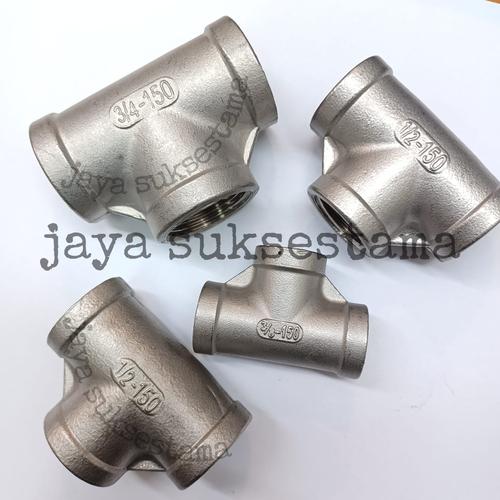 Jual Tee Drat 3/4" inch Stainless SS 304 - Fitting Cabang Tiga SS304 ...