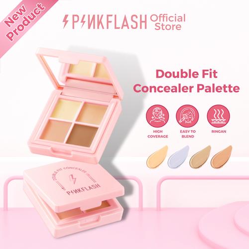 Promo PINKFLASH Double Fit Concealer Palette Flawless High Coverage PFF09 - YL01 - Kab ...