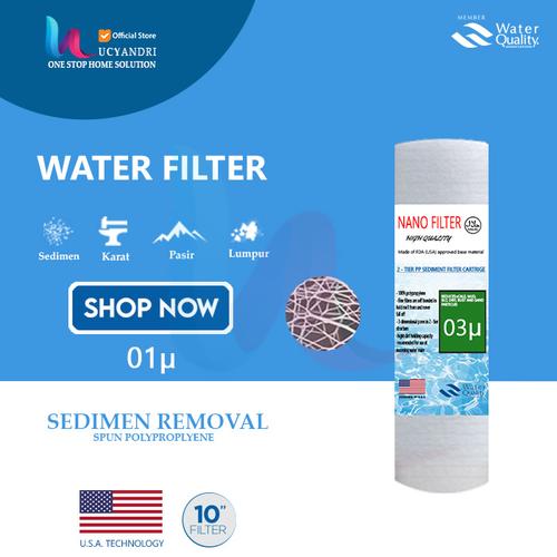 Jual Cartridge Saringan Air / Filter Air Nanotec PP Sedimen 10" - 10 Micron, Packing Standar ...