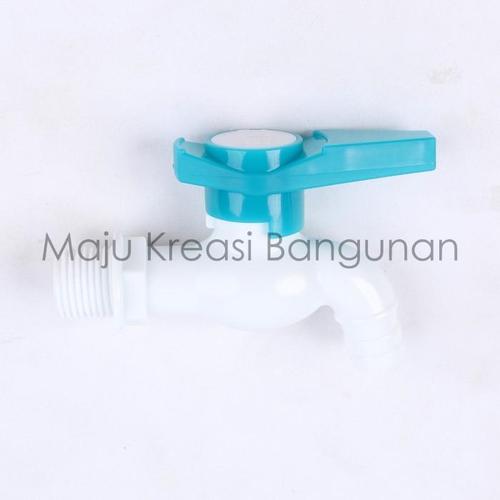 Jual Kran Taman PVC SKL Keran Air Tembok Plastik Dinding Putih Biru ...