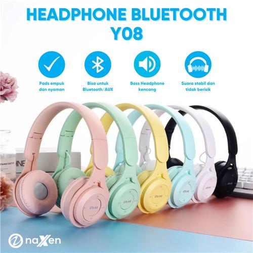 Jual Headset Bluetooth Bando Macaron Y08 Headphone Super Bass Stereo ...