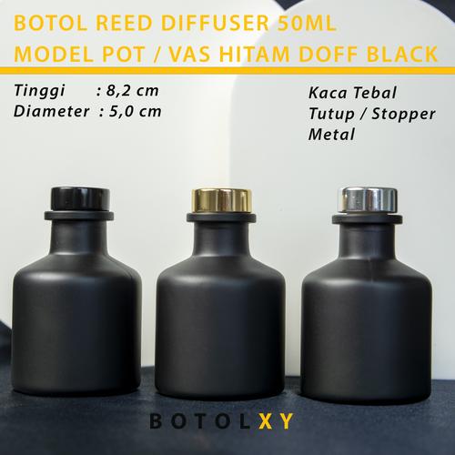 Jual Botol Reed Diffuser 50ml - Vas Belly Pot Hitam Doff Black Matte ...