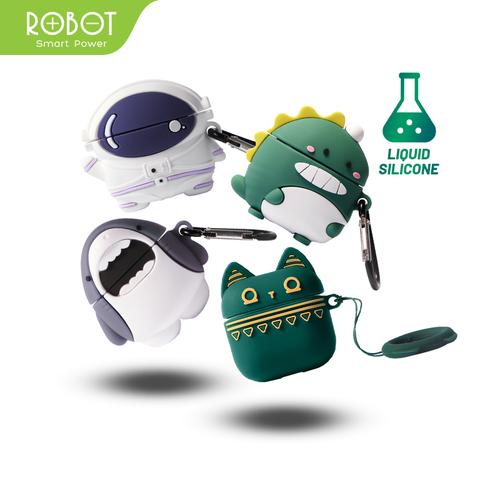 Jual ROBOT Airbuds T50S Liquid Silicone Case Shark Dinosaur Cat ...