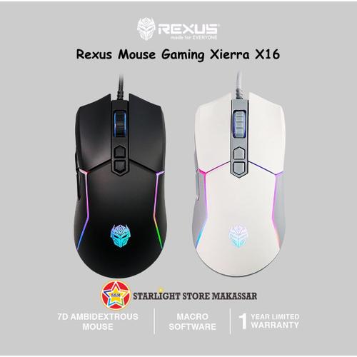 Jual Rexus Mouse Gaming Xierra X16 RGB 7200 DPI - Kota Makassar ...