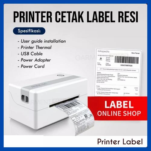 Jual Printer thermal alat cetak label barcode resi alamat usb bluetooth ...