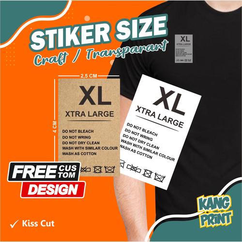Jual Stiker Ukuran Baju,Tag Size Tshirt Custom - XS, KRAFT - Kota ...